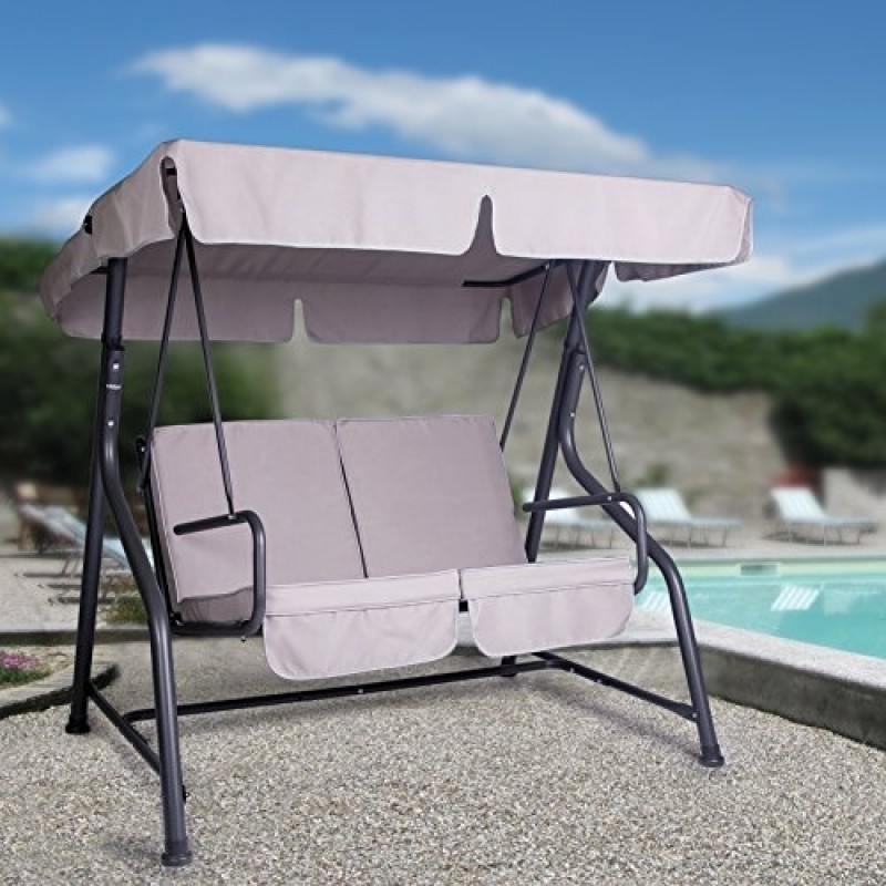 ---Dondolo da giardino 2 posti Made in Italy in acciaio con cuscini ...