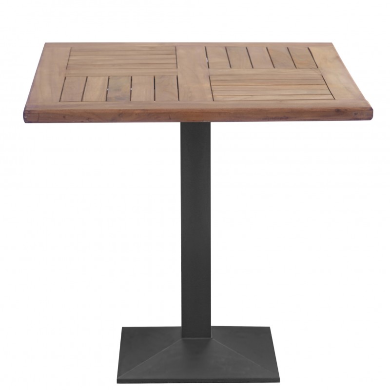 ---Tavolo quadrato in legno teak e ghisa per bar, ristoranti, giardino ...